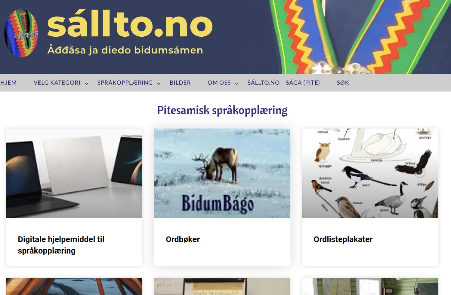 Pitesamisk læremiddelportal på Sállto.no - Sállto.no – Nytt